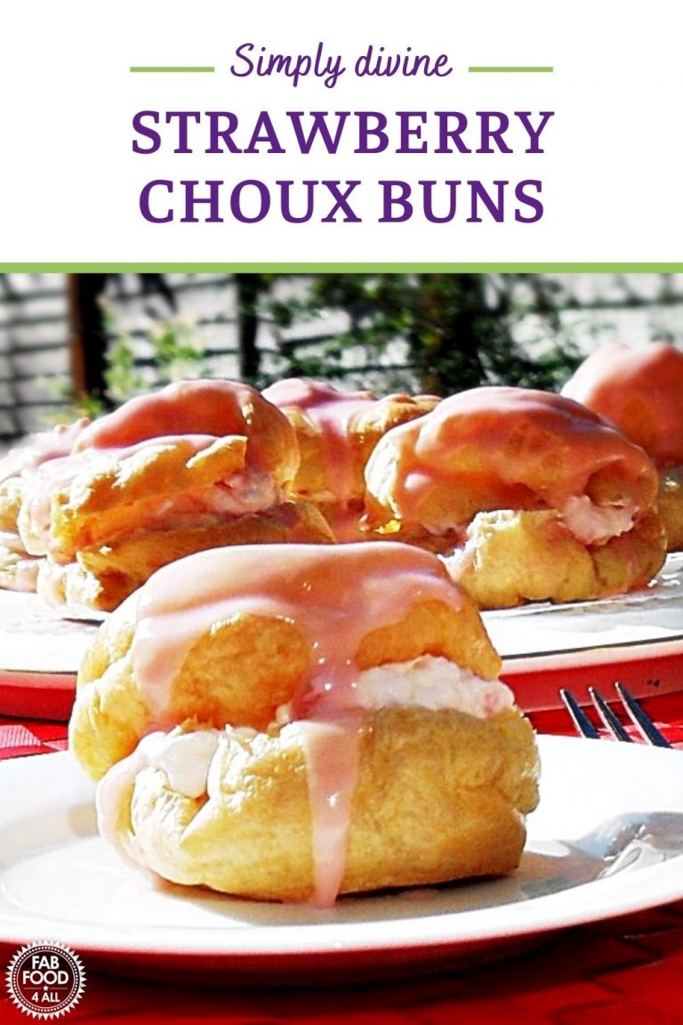 Strawberry Choux Buns - simply divine! | Fab Food 4 All