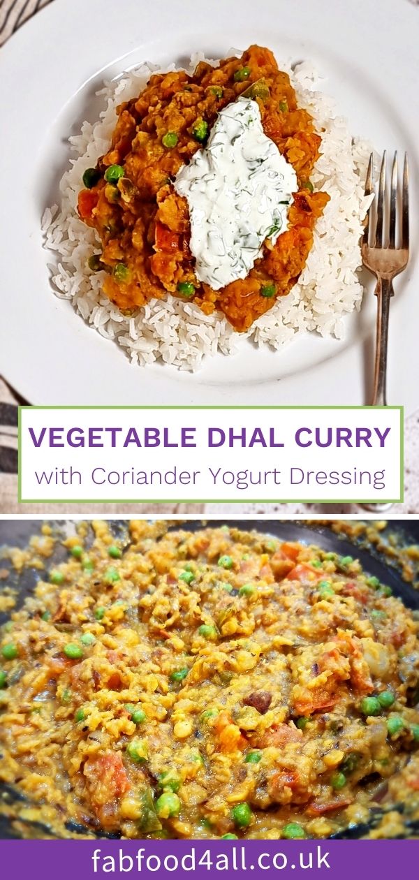 Vegetable Dhal Curry with Coriander Yogurt Dressing | Fab Food 4 All