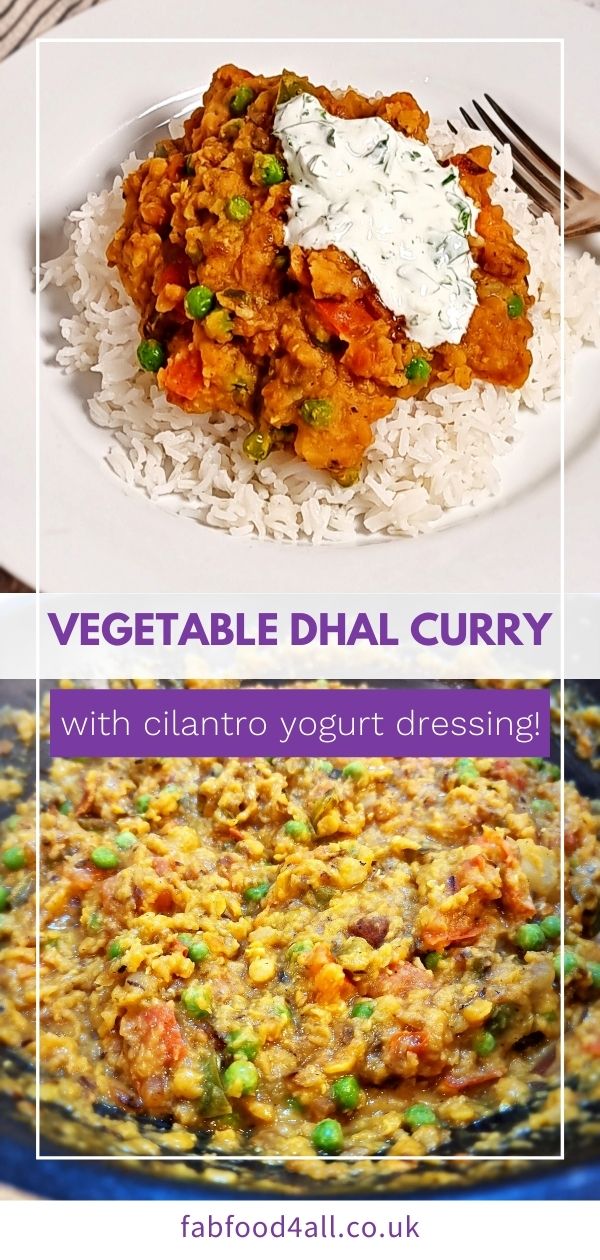 Vegetable Dhal Curry with Coriander Yogurt Dressing | Fab Food 4 All