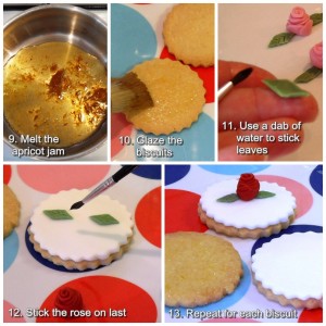 How to make Fondant Rose Biscuits - Fab Food 4 All