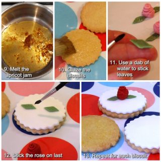 How to make Fondant Rose Biscuits - Fab Food 4 All