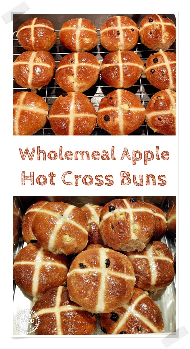 Wholemeal Apple Hot Cross Buns - Fab Food 4 All