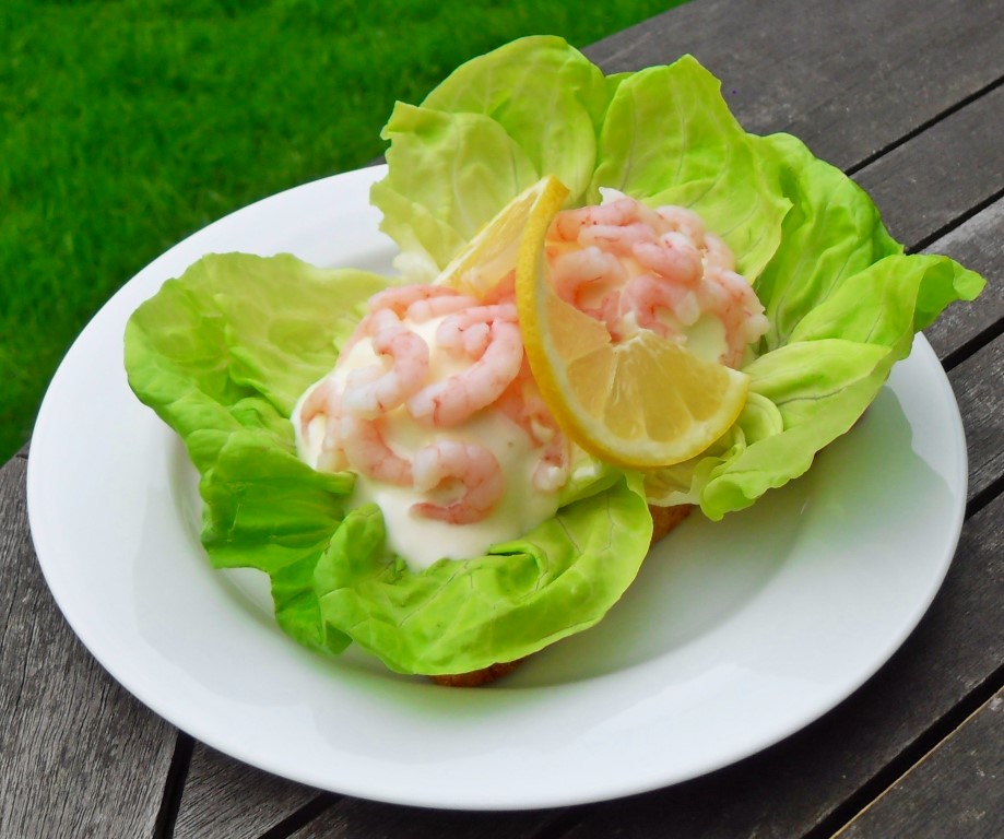 Egg & Prawn Open Sandwich with Lemon Mayonnaise