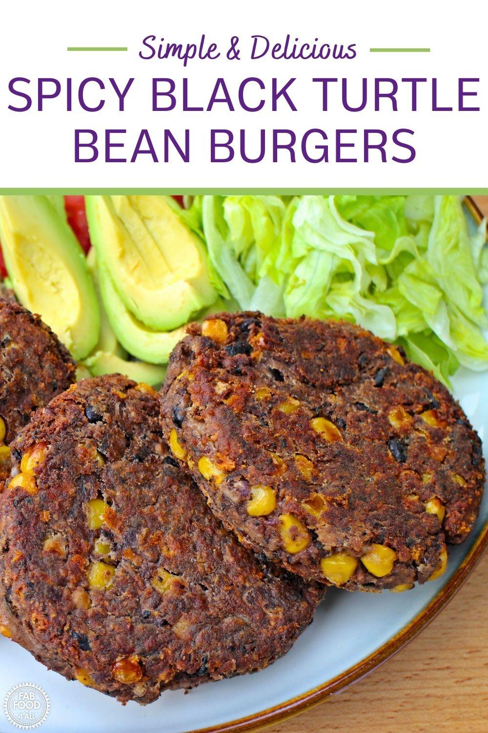 Spicy Black Turtle Bean Burgers - Fab Food 4 All
