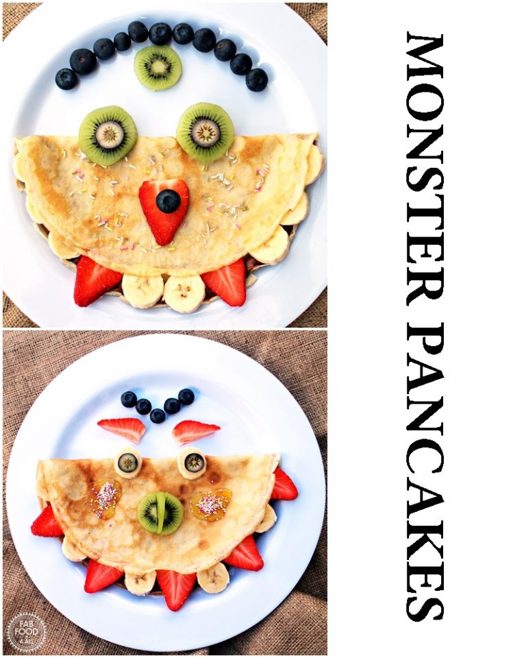 Monster Pancakes with fruity faces! | Fab Food 4 All