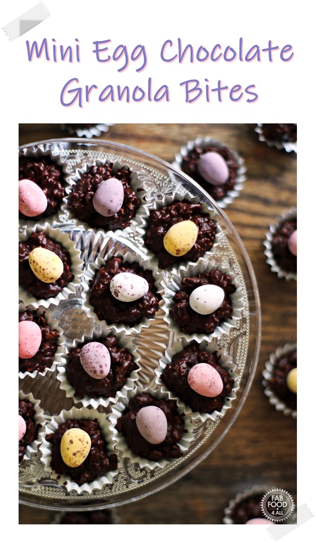 Mini Egg Chocolate Granola Bites , so quick & easy! | Fab Food 4 All