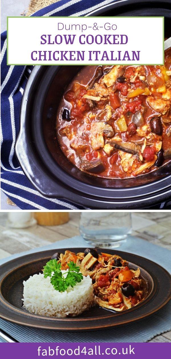 Slow Cooked Chicken Italian - dump & go recipe! Fab Food 4 All