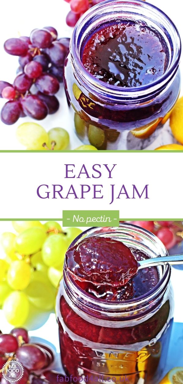 Easy Grape Jam - 3 ingredients & no Pectin! Fab Food 4 All