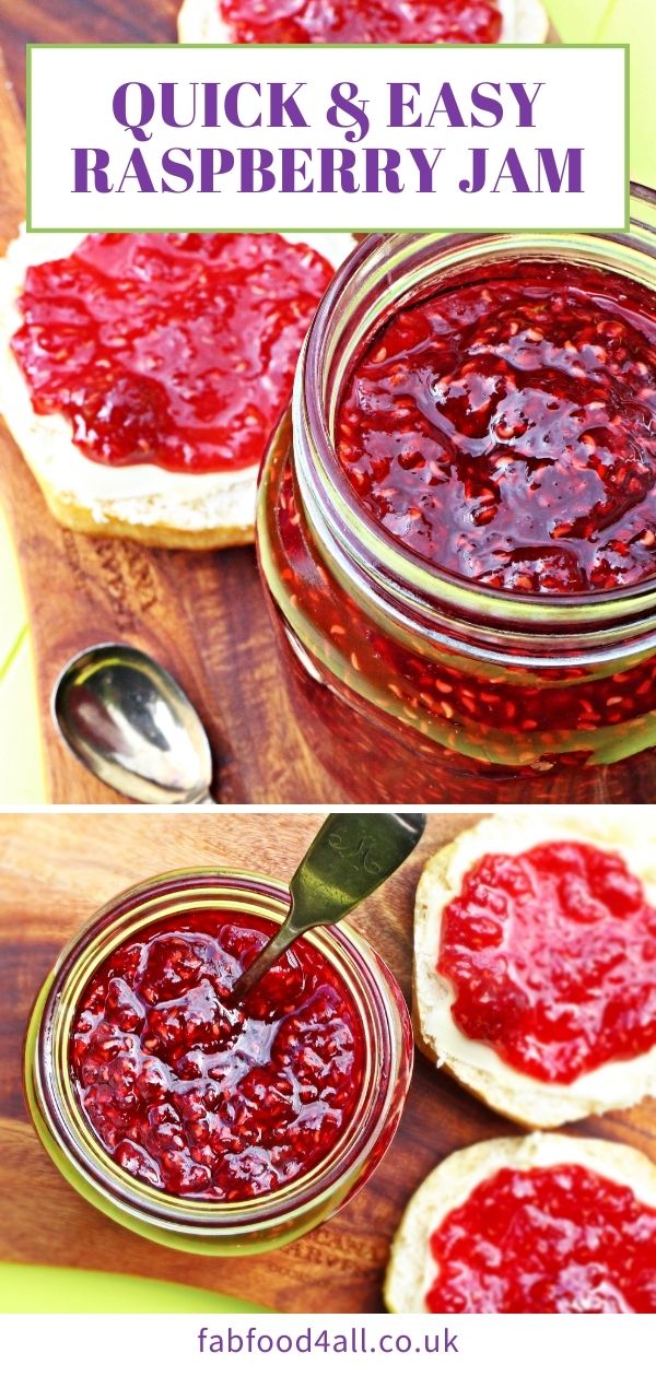 Quick & Easy Raspberry Jam - no pectin! Fab Food 4 All