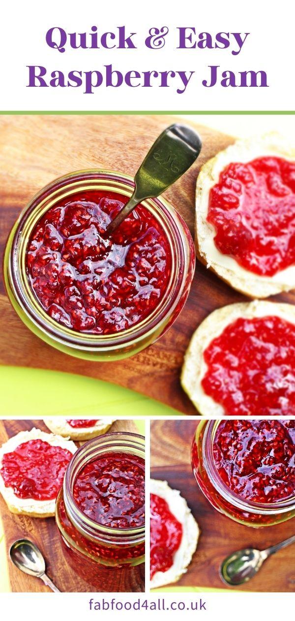 Quick & Easy Raspberry Jam - no pectin! Fab Food 4 All