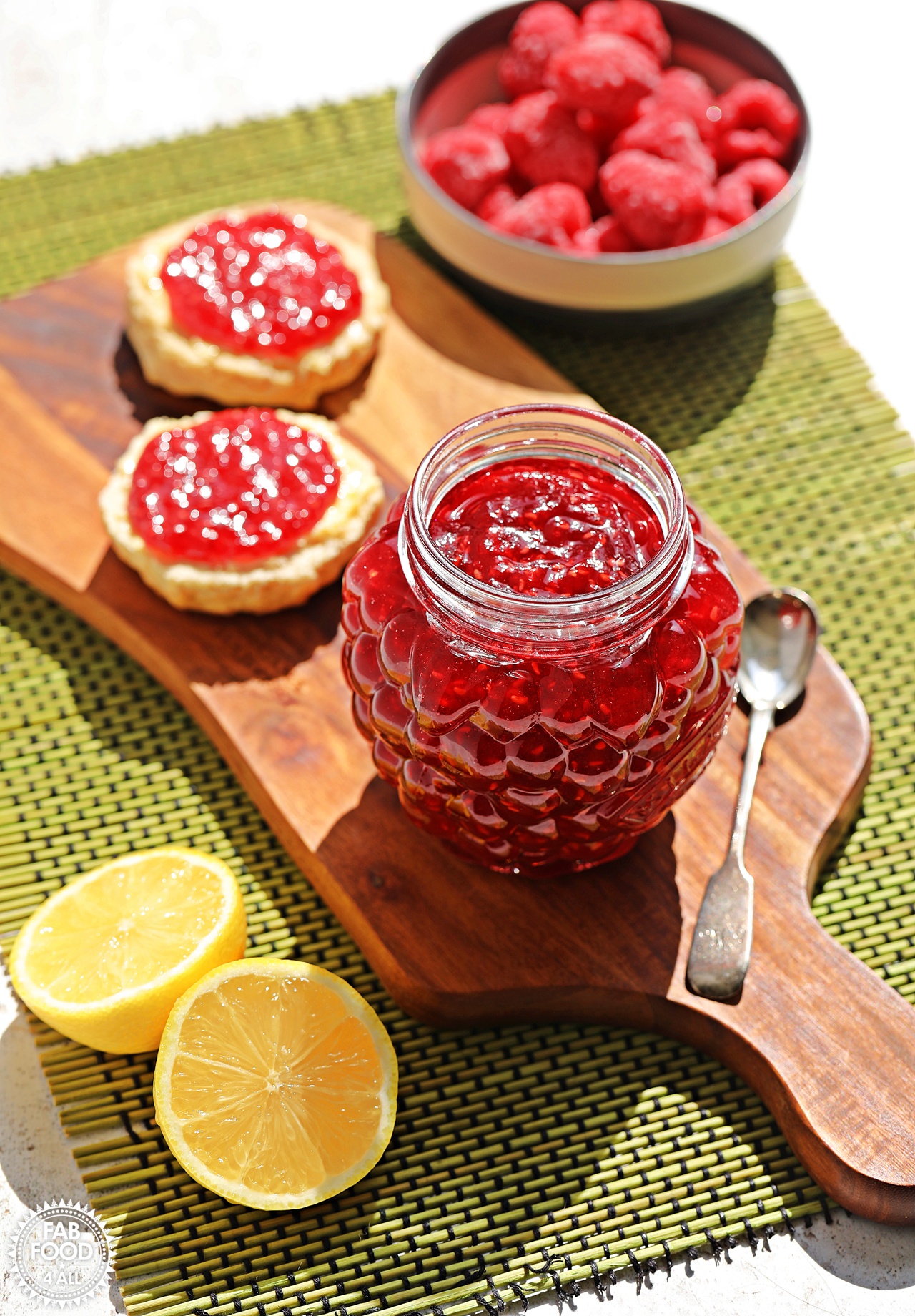 Quick & Easy Raspberry Jam Recipe - no pectin! Fab Food 4 All